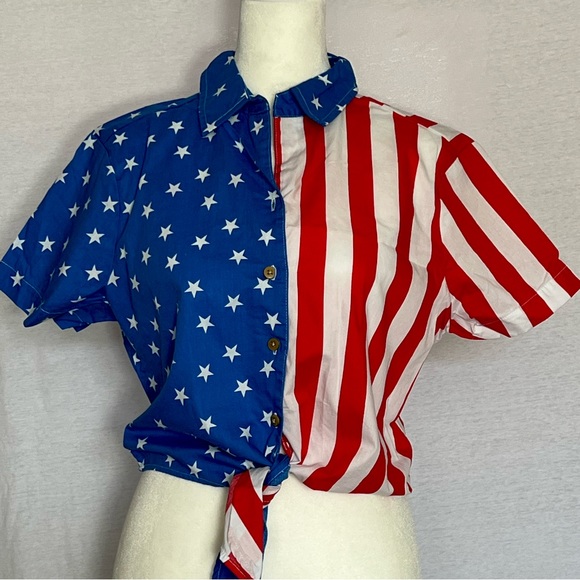 chubbies | Tops | Chubbies Tiefront Red White And Blue American Flag ...